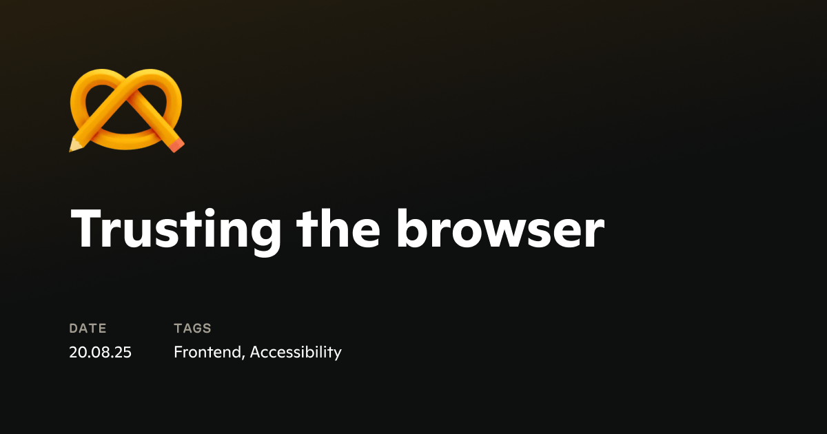 Trusting the browser · Medienbäcker Thomas Günther